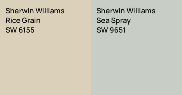 Sherwin Williams Rice Grain vs. Sherwin Williams Sea Spray comparison