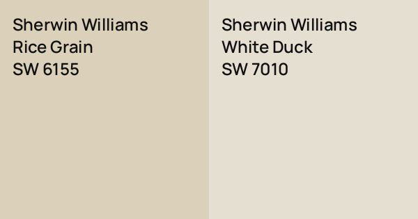 Sherwin Williams Rice Grain vs. Sherwin Williams White Duck comparison
