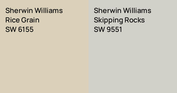 Sherwin Williams Rice Grain vs. Sherwin Williams Skipping Rocks comparison