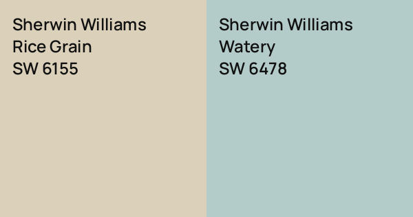 Sherwin Williams Rice Grain vs. Sherwin Williams Watery comparison
