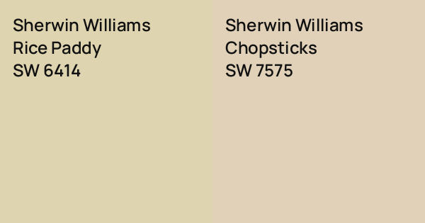 Sherwin Williams Rice Paddy vs. Sherwin Williams Chopsticks comparison