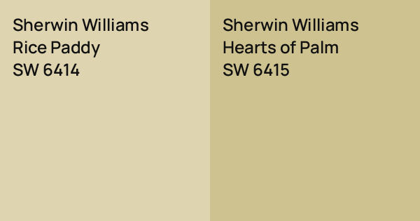 Sherwin Williams Rice Paddy vs. Sherwin Williams Hearts of Palm comparison