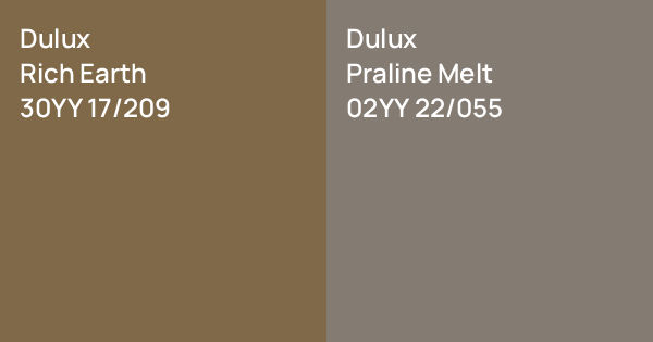 Dulux Rich Earth vs. Dulux Praline Melt comparison