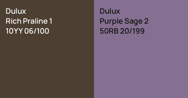 Dulux Rich Praline 1 vs. Dulux Purple Sage 2 comparison