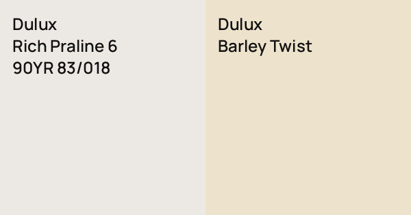 Dulux Rich Praline 6 vs. Dulux Barley Twist comparison