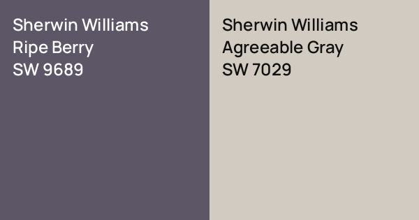 Sherwin Williams Ripe Berry vs. Sherwin Williams Agreeable Gray comparison