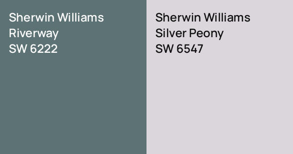 Sherwin Williams Riverway vs. Sherwin Williams Silver Peony comparison