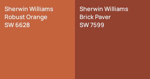 Sherwin Williams Robust Orange vs. Sherwin Williams Brick Paver comparison