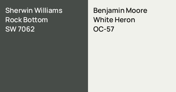 Sherwin Williams Rock Bottom vs. Benjamin Moore White Heron comparison