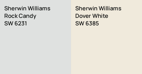 Sherwin Williams Rock Candy vs. Sherwin Williams Dover White comparison