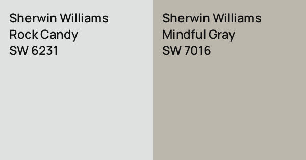 Sherwin Williams Rock Candy vs. Sherwin Williams Mindful Gray comparison