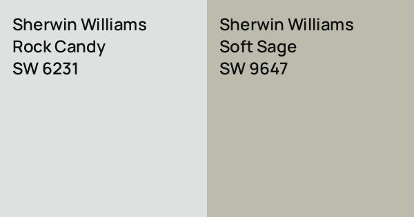 Sherwin Williams Rock Candy vs. Sherwin Williams Soft Sage comparison