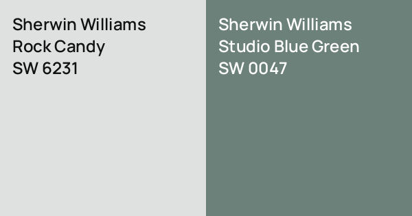 Sherwin Williams Rock Candy vs. Sherwin Williams Studio Blue Green ...