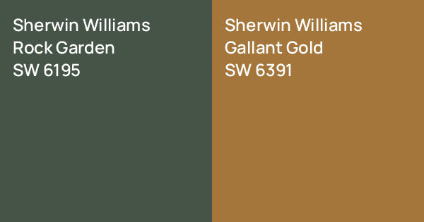 Sherwin Williams Rock Garden vs. Sherwin Williams Gallant Gold comparison