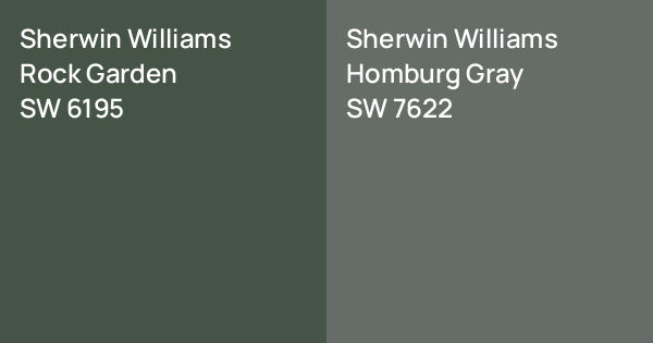 Sherwin Williams Rock Garden vs. Sherwin Williams Homburg Gray comparison