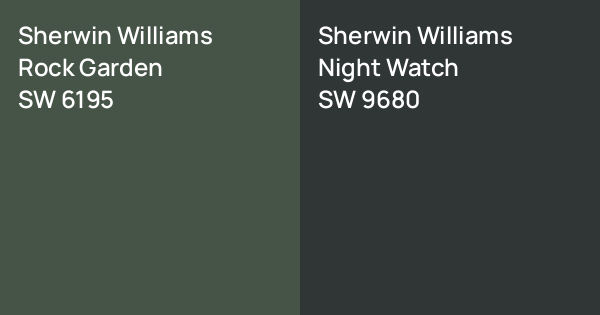 Sherwin Williams Rock Garden vs. Sherwin Williams Night Watch comparison