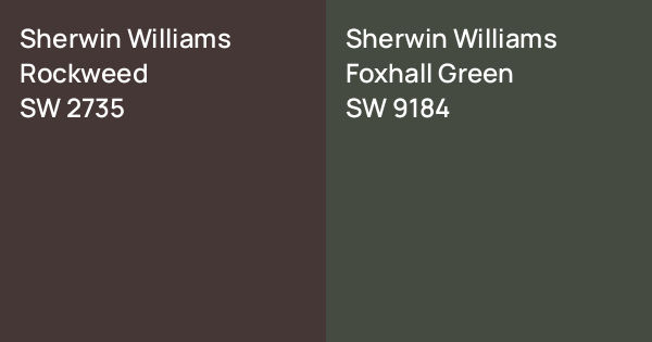Sherwin Williams Rockweed vs. Sherwin Williams Foxhall Green comparison