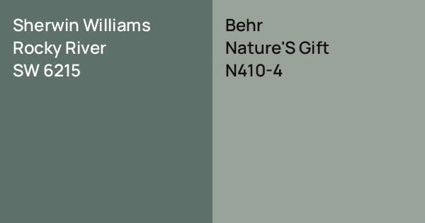 Sherwin Williams Rocky River vs. Behr Nature'S Gift comparison