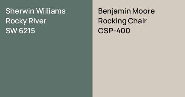 Sherwin Williams Rocky River vs. Benjamin Moore Rocking Chair comparison