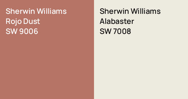 Sherwin Williams Rojo Dust vs. Sherwin Williams Alabaster comparison