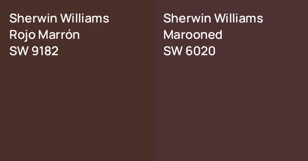 Sherwin Williams Rojo Marrón vs. Sherwin Williams Marooned comparison