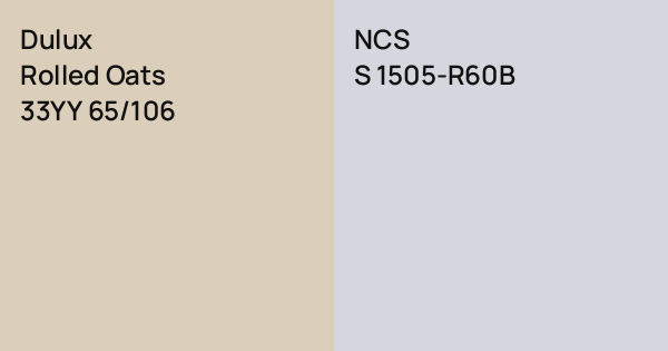 Dulux Rolled Oats vs. NCS S 1505-R60B comparison