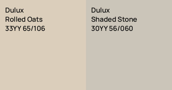 Dulux Rolled Oats vs. Dulux Shaded Stone comparison