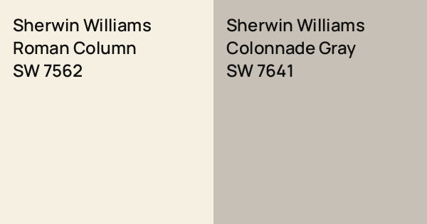 Sherwin Williams Roman Column vs. Sherwin Williams Colonnade Gray ...