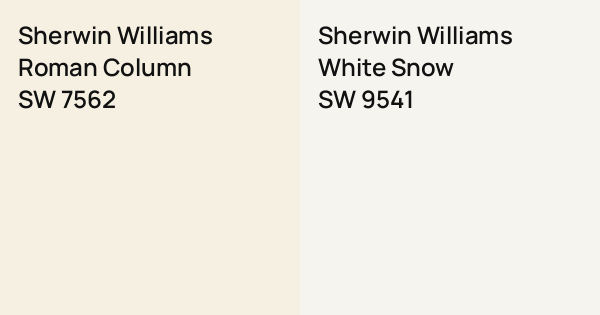 Sherwin Williams Roman Column vs. Sherwin Williams White Snow comparison