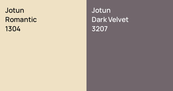 Jotun Romantic vs. Jotun Dark Velvet comparison