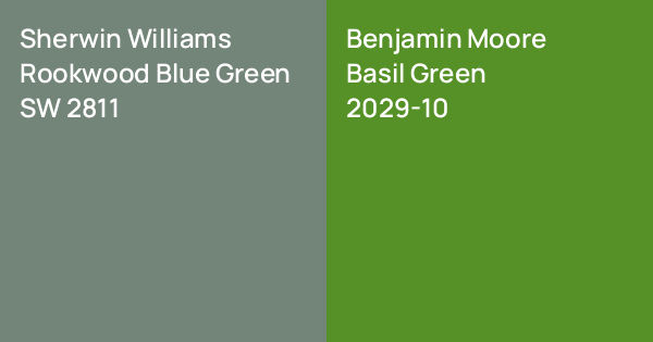 Sherwin Williams Rookwood Blue Green vs. Benjamin Moore Basil Green ...