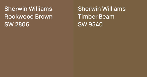 Sherwin Williams Rookwood Brown vs. Sherwin Williams Timber Beam comparison