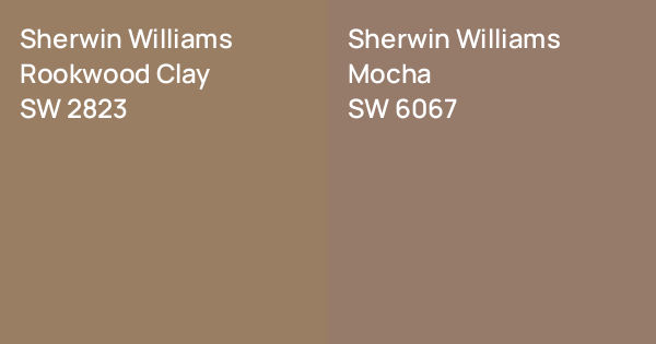 Sherwin Williams Rookwood Clay vs. Sherwin Williams Mocha comparison