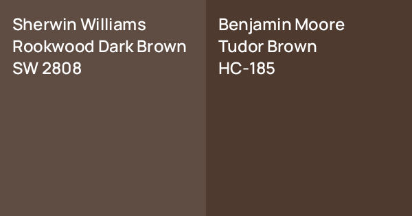 Sherwin Williams Rookwood Dark Brown vs. Benjamin Moore Tudor Brown ...
