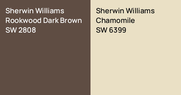 Sherwin Williams Rookwood Dark Brown vs. Sherwin Williams Chamomile ...