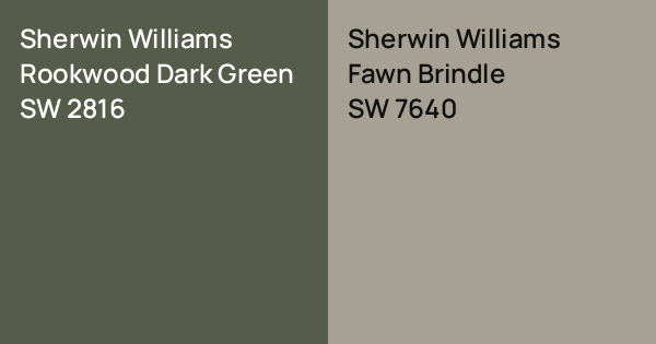 Sherwin Williams Rookwood Dark Green vs. Sherwin Williams Fawn Brindle ...