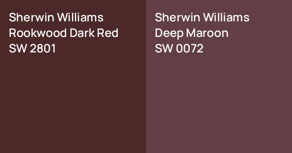 Sherwin Williams Rookwood Dark Red vs. Sherwin Williams Deep Maroon ...