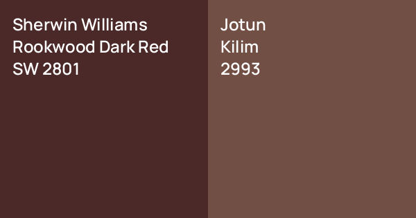 Sherwin Williams Rookwood Dark Red vs. Jotun Kilim comparison