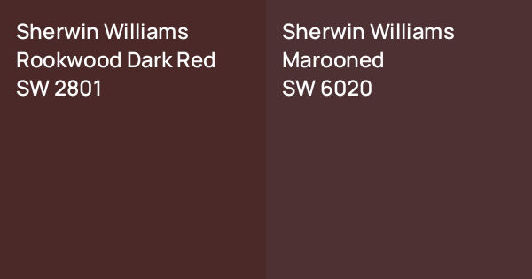 Sherwin Williams Rookwood Dark Red vs. Sherwin Williams Marooned comparison
