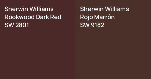Sherwin Williams Rookwood Dark Red vs. Sherwin Williams Rojo Marrón ...