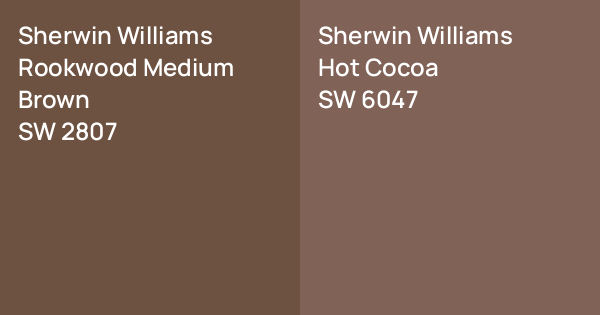 Sherwin Williams Rookwood Medium Brown vs. Sherwin Williams Hot Cocoa ...