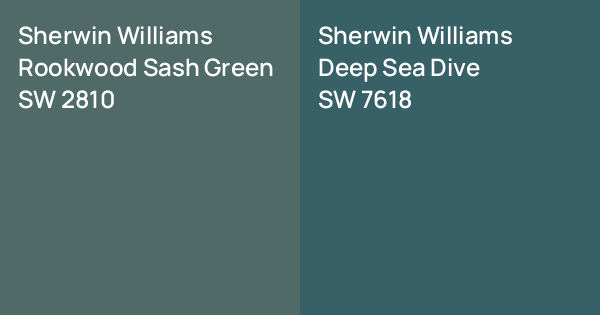 Sherwin Williams Rookwood Sash Green vs. Sherwin Williams Deep Sea Dive ...