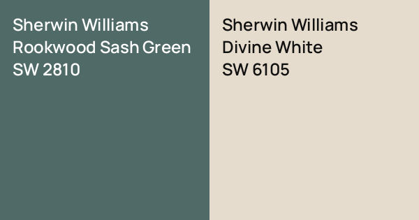 Sherwin Williams Rookwood Sash Green vs. Sherwin Williams Divine White ...