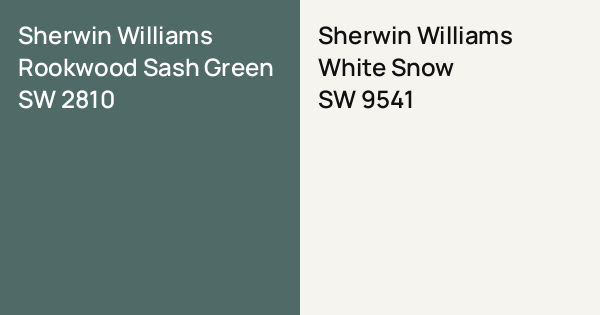 Sherwin Williams Rookwood Sash Green vs. Sherwin Williams White Snow ...