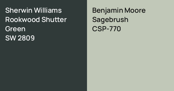 Sherwin Williams Rookwood Shutter Green vs. Benjamin Moore Sagebrush ...