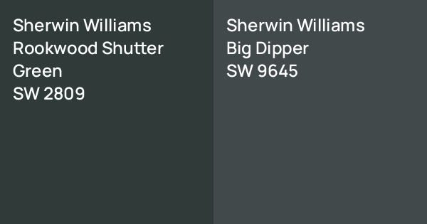 Sherwin Williams Rookwood Shutter Green vs. Sherwin Williams Big Dipper ...