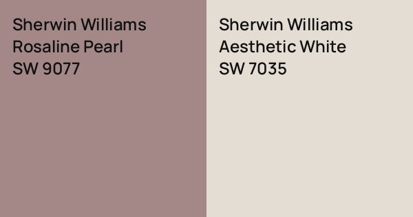Sherwin Williams Rosaline Pearl vs. Sherwin Williams Aesthetic White ...