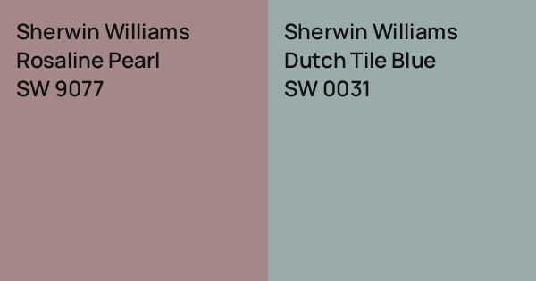 Sherwin Williams Rosaline Pearl vs. Sherwin Williams Dutch Tile Blue ...