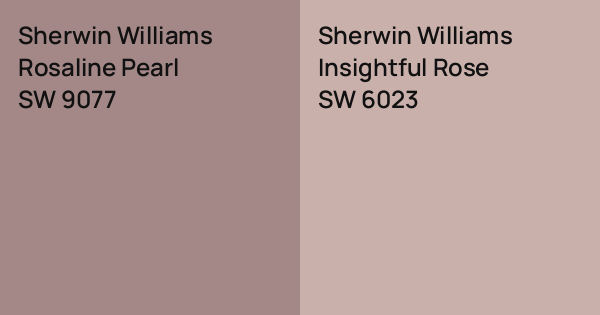 Sherwin Williams Rosaline Pearl vs. Sherwin Williams Insightful Rose ...