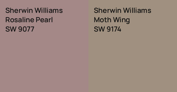 Sherwin Williams Rosaline Pearl vs. Sherwin Williams Moth Wing comparison